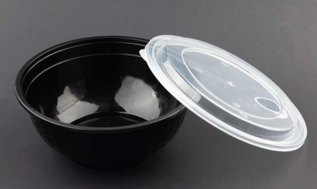BLACK PLASTIC ROUND BOWL 24oz - Asian Food Trading Co.